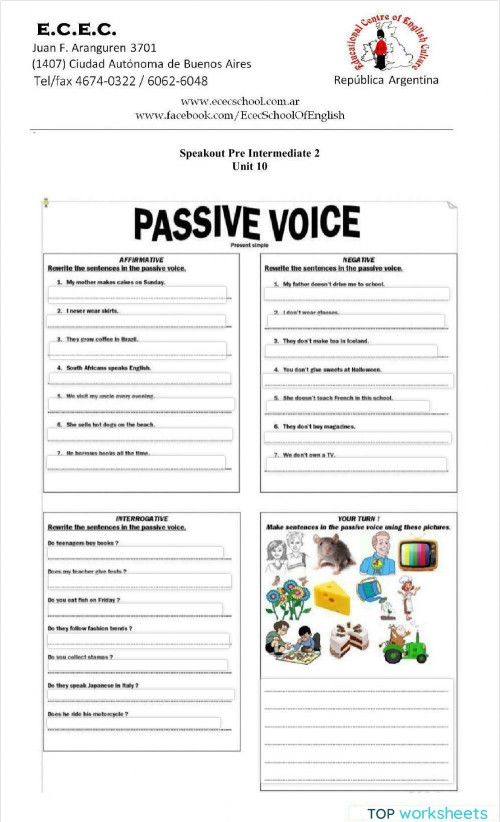 Passive voice. Interactive worksheet | TopWorksheets