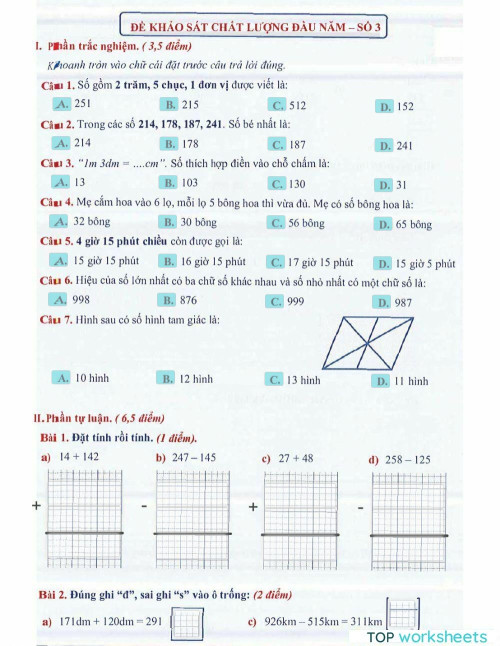 Interactive worksheets and online exercises in vietnamese | TopWorksheets