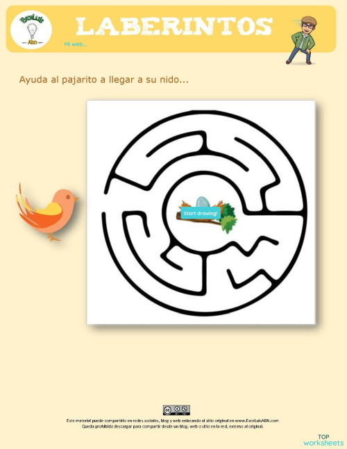 Laberinto infantil 01. Ficha interactiva | TopWorksheets