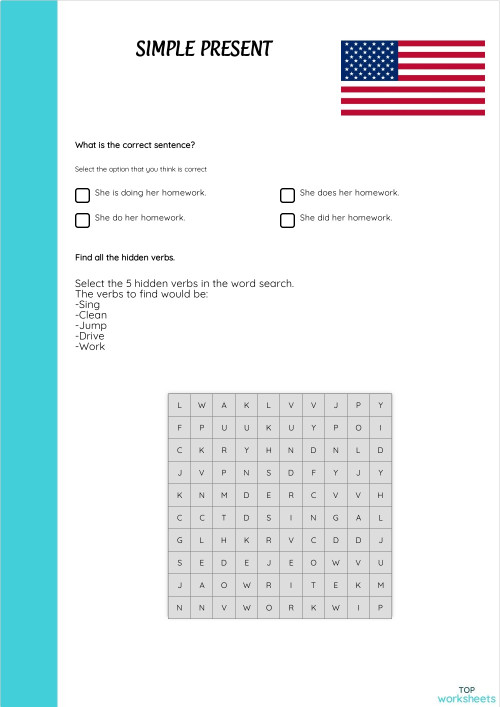 SIMPLE PRESENT. Interactive worksheet | TopWorksheets