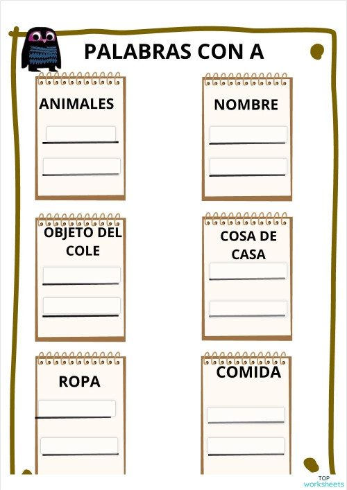 PALABRAS CON A. Ficha interactiva | TopWorksheets