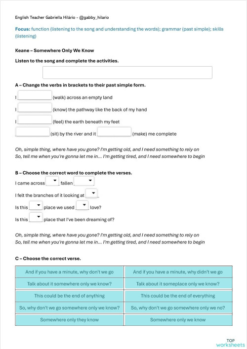 Listening: interactive worksheets and online exercises | TopWorksheets
