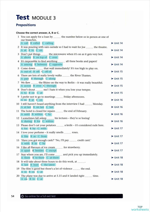G6 - test common phrase. Interactive worksheet | TopWorksheets
