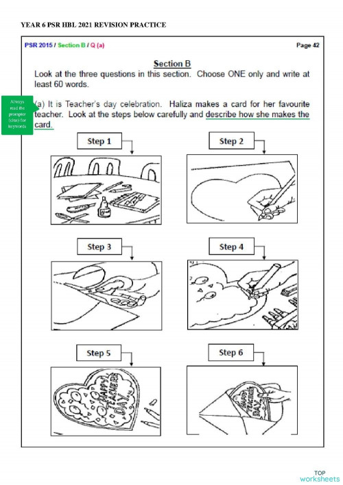 Eng Y6W35 Task 1 PSR Draft Instruction. Interactive worksheet ...