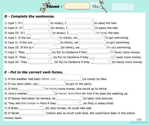 IF/UNLESS ( first conditional). Interactive worksheet | TopWorksheets