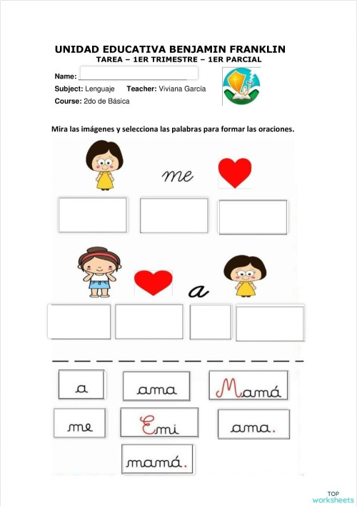 Fonema "m": fichas interactivas y ejercicios online | TopWorksheets
