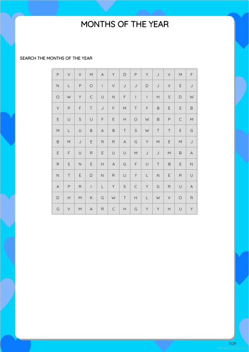 MONTHS OF THE YEAR. Interactive worksheet | TopWorksheets