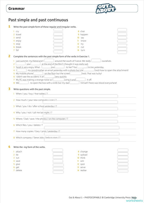 Past Simple and Past Continuous. Interactive worksheet | TopWorksheets