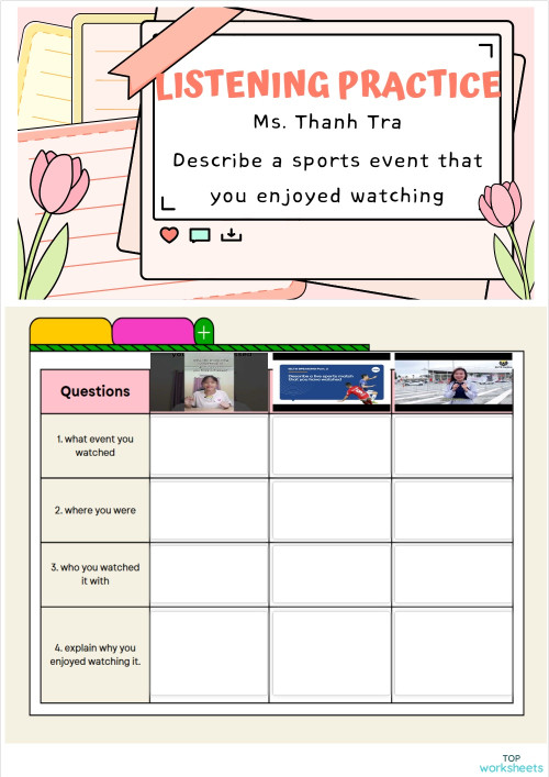 DESCRIBE AN EVENT. Interactive worksheet | TopWorksheets