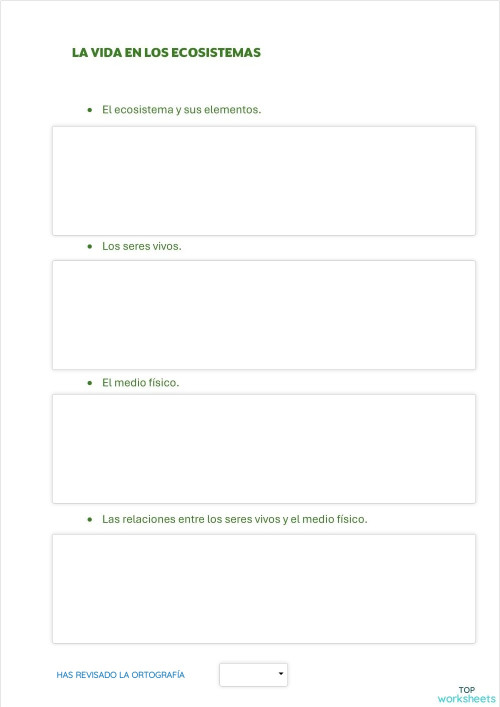 La vida en los ecosistemas. Ficha interactiva | TopWorksheets