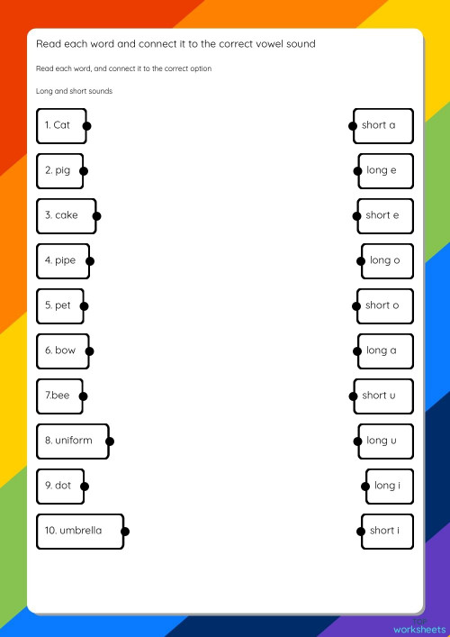 Long and short vowels practice worksheet. Interactive worksheet ...