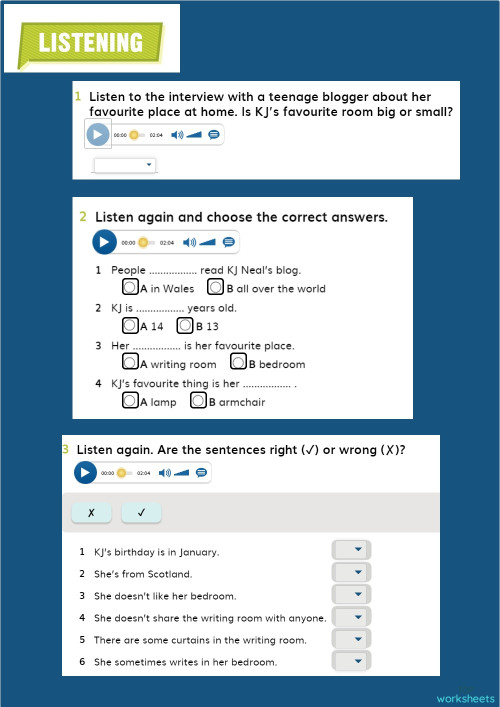 UNIT 8 WB LISTENING PAGE 39. Interactive worksheet | TopWorksheets