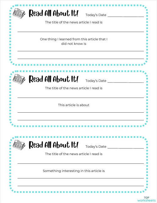 Read All About : Current Events Reading Activity Lvl 1. Interactive ...