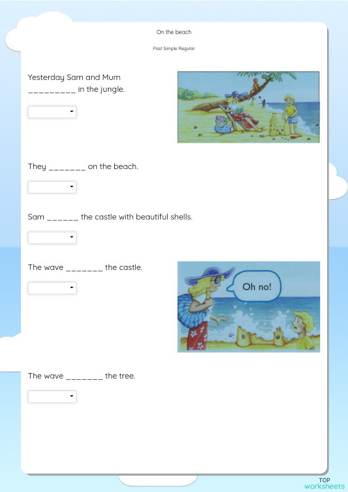 On the beach. Interactive worksheet | TopWorksheets
