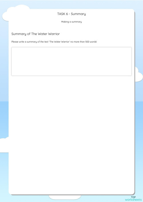 TASK 6 - Summary. Interactive worksheet | TopWorksheets