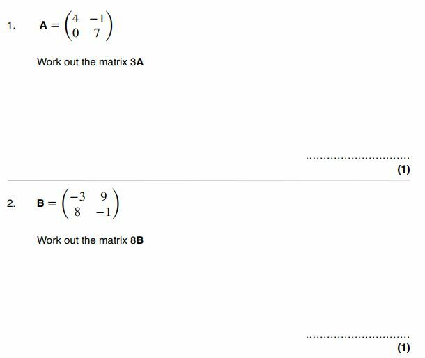 Matrices Review Test. Interactive worksheet | TopWorksheets