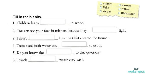 The Blue Sky. Interactive worksheet | TopWorksheets