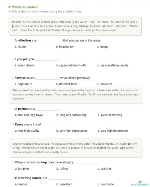 A3 Giga Lesson 4 Words in Context. Interactive worksheet | TopWorksheets