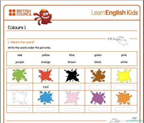 matching colors. Interactive worksheet | TopWorksheets