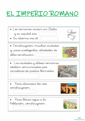 El imperio Romano . Ficha interactiva | TopWorksheets