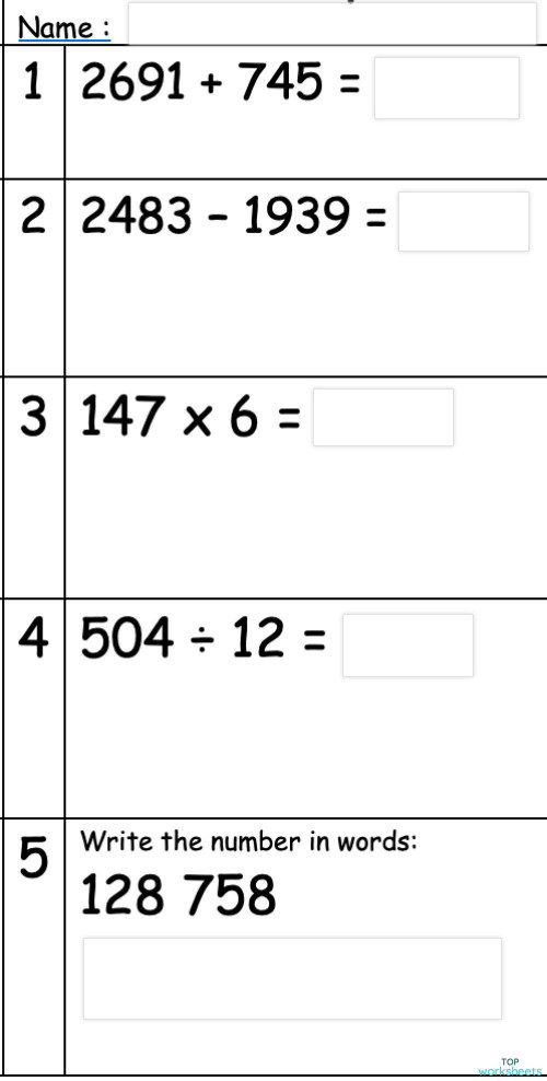 5-A-Day Year 5B Block 1 Week 3 Day 4. Interactive worksheet | TopWorksheets