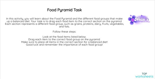 Food Pyramid. Interactive worksheet | TopWorksheets