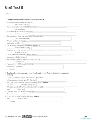 Test 8 - FCE Masterclass. Interactive worksheet | TopWorksheets