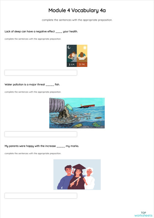 Module 4 Vocabulary 4a. Interactive worksheet | TopWorksheets