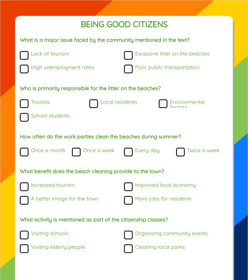 BEING GOOD CITIZENS. Group 1. Interactive worksheet | TopWorksheets