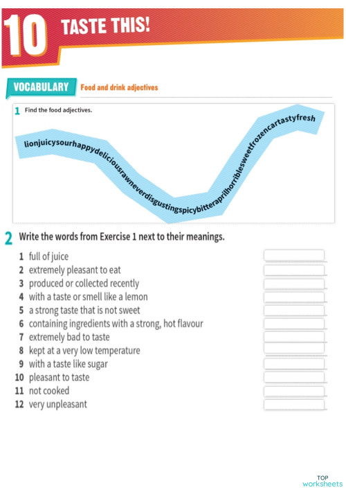 UNIT 10 VOCABULARY PAG 40. Interactive worksheet | TopWorksheets