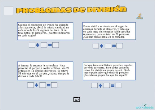 Problemas verbales 02. Ficha interactiva | TopWorksheets