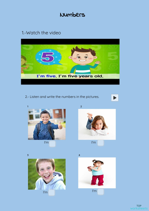 Numbers: How old are you?. Ficha interactiva | TopWorksheets