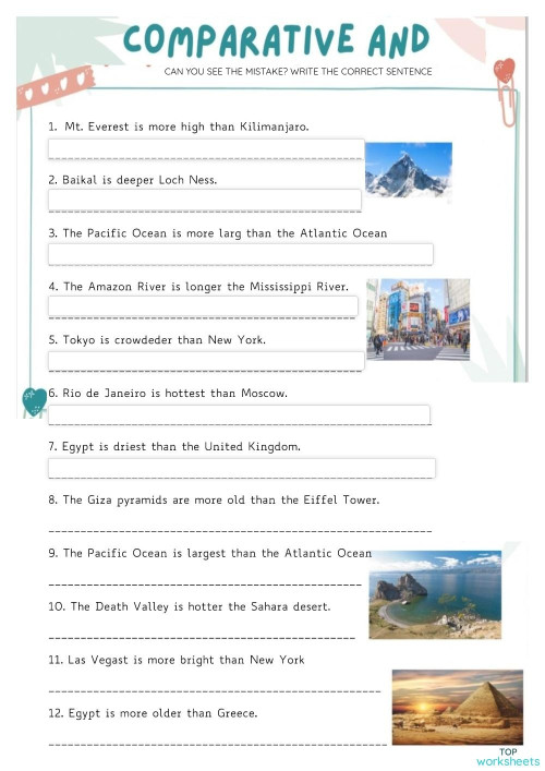 Comparatives. Interactive worksheet | TopWorksheets