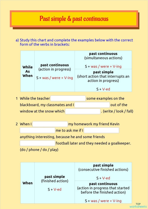 Interactive worksheets and online exercises in english | TopWorksheets