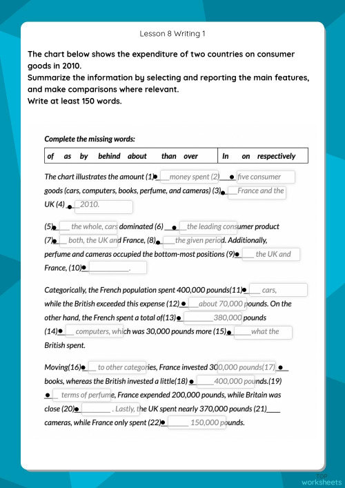 Unit Test 1 - Complete FCE. Interactive worksheet | TopWorksheets