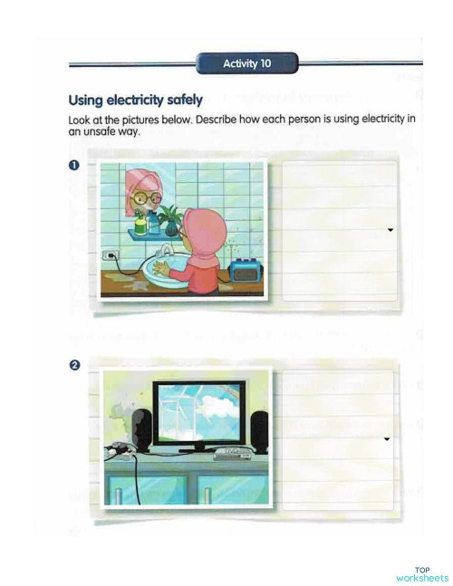 Activity 10: Using Electricity Safely. Interactive worksheet ...