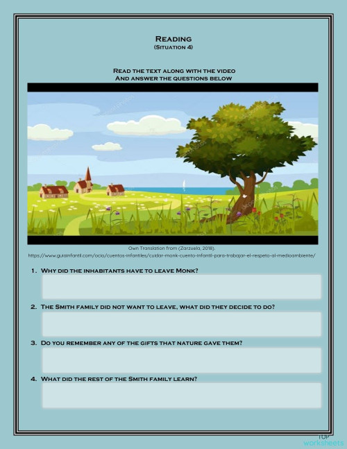 SITUATION 04 - READING. Interactive worksheet | TopWorksheets
