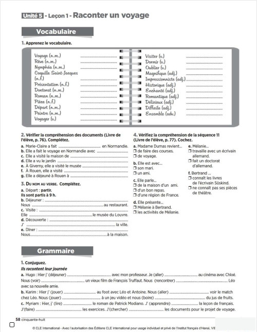 unité 5- voyager. Fiche interactive | TopWorksheets