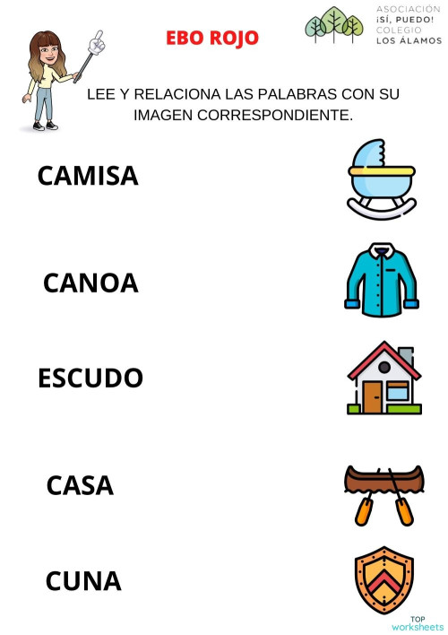 UNE PALABRA-IMAGEN. Ficha interactiva | TopWorksheets
