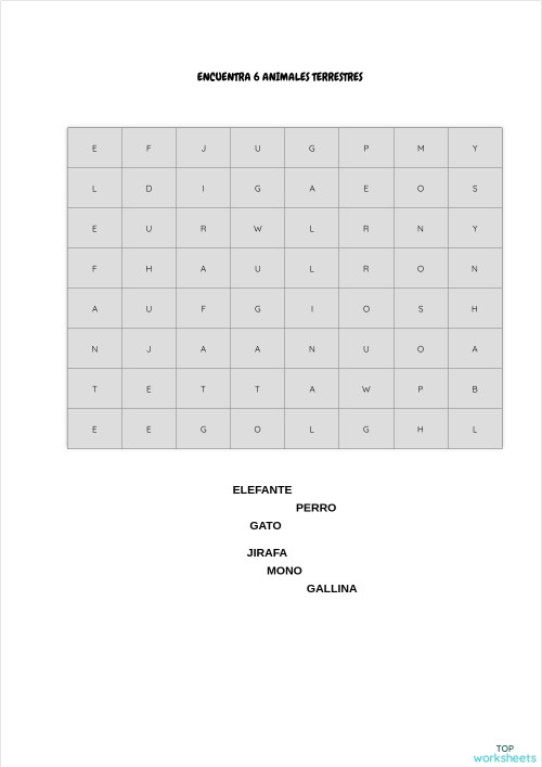 Los animales. Ficha interactiva | TopWorksheets