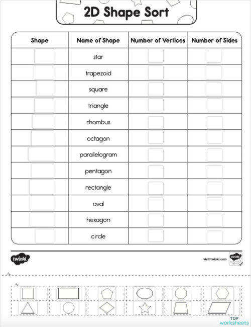 2D Shapes & Attributes. Interactive worksheet | TopWorksheets