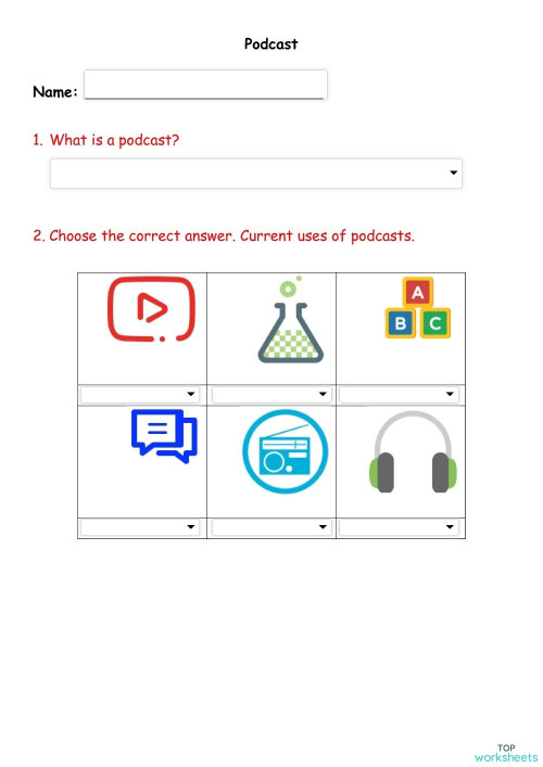 What is a Podcast?. Interactive worksheet | TopWorksheets