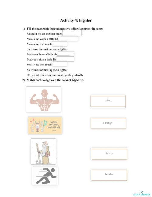 Activity 4: Fighter. Interactive worksheet | TopWorksheets