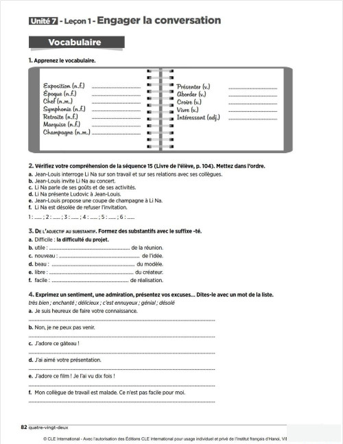 unité 7- se faire des relations. Fiche interactive | TopWorksheets