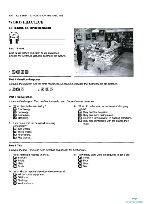 600 Essential Words for Toeic Lesson 16 - Test. Interactive worksheet ...