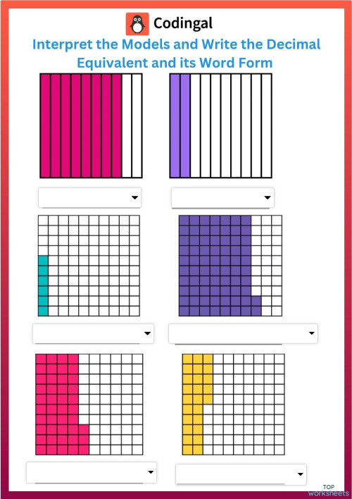 M_G04M09L30_WA01_Writing Decimals in Different Forms. Interactive worksheet | TopWorksheets