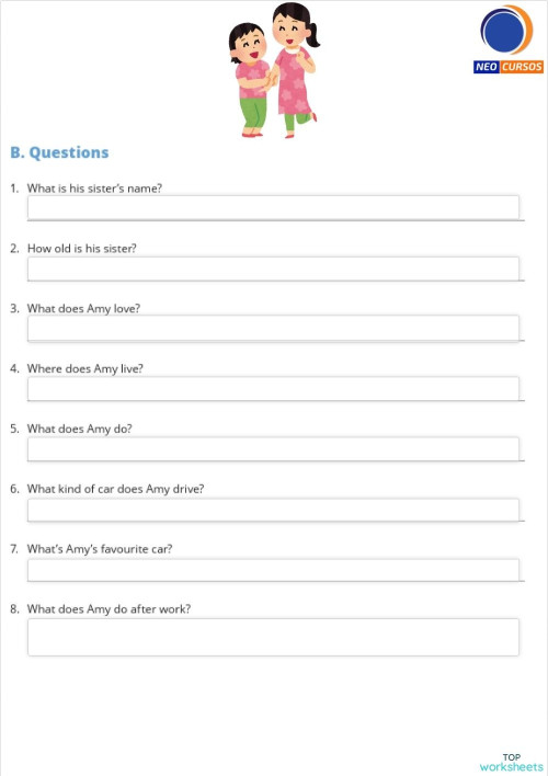My sister Amy. Interactive worksheet | TopWorksheets