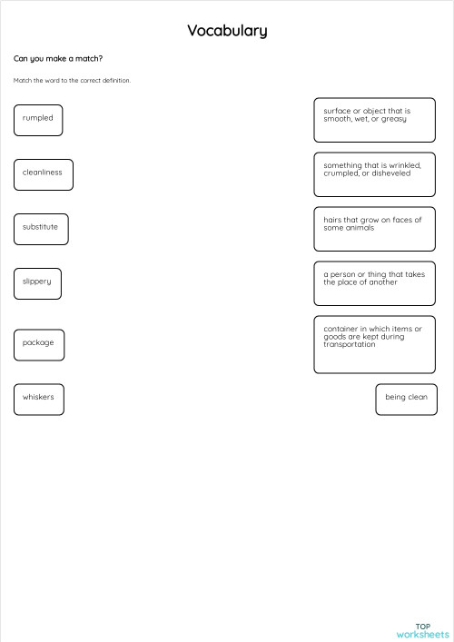Vocabulary. Interactive worksheet | TopWorksheets