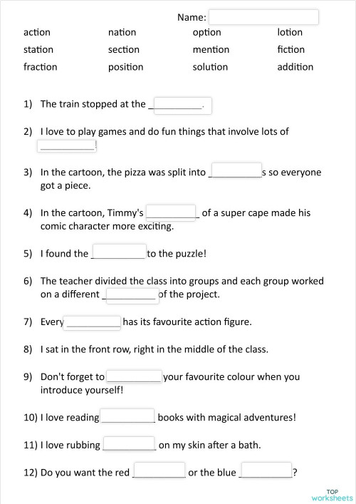 tion worksheets. Interactive worksheet | TopWorksheets