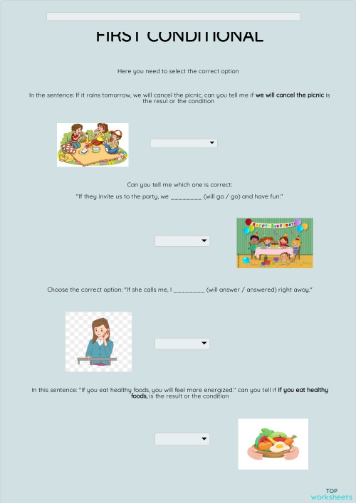 First conditional. Interactive worksheet | TopWorksheets
